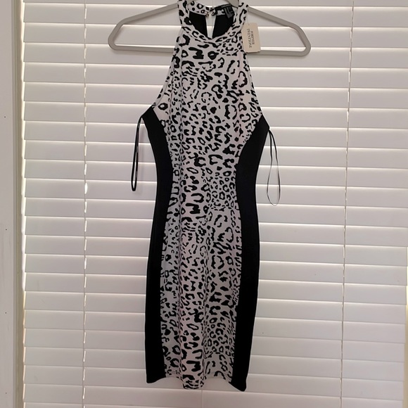 Forever 21 | Dresses | Forever2 Womens White Leopard Halter Dress Size ...